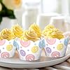 Amazon.com: Whaline 36Pcs Preppy Pastel Smile Face Cupcake Wrappers ...