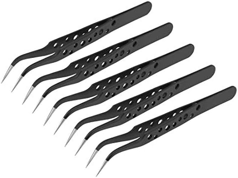 Amazon.com: uxcell ESD-15 Tweezers, Anti-Static Stainless Steel Non ...