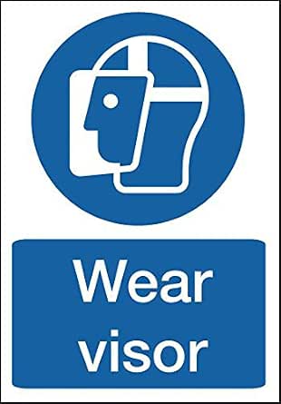 Signs and Labels AMZMD073A4RP "A4 Wear Visor" Mandatory Safety Sign, 1. ...
