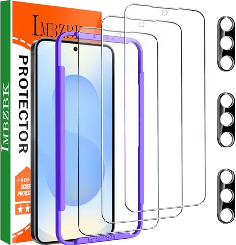 IMBZBK 3 Pack Screen Protector for Samsung Galaxy S25 Tempered Glass 3 ...