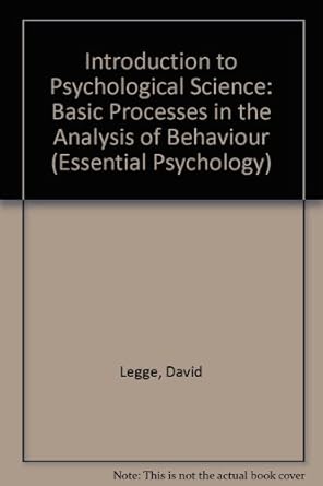 Amazon | Introduction to Psychological Science: Basic Processes in the ...