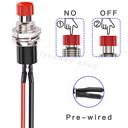Snapklik.com : 7Mm Mini Round Momentary 2 Pins Pre-Soldered Push Button Switch Spst Normal Open ...