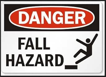 Danger Fall Hazard Sticker: Amazon.com: Industrial & Scientific