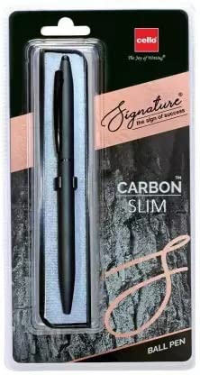 Cello Signature Ball Pen (Carbon Slim Black Body Colour Pen) : Amazon ...