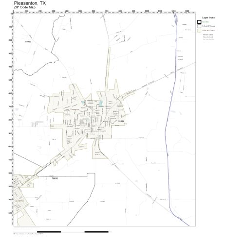 Working Maps Zip Code Wall Map Of Pleasanton Tx Zip | Desertcart GB