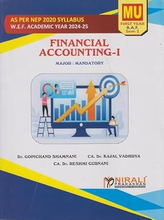 Buy FINANCIAL ACCOUNTING 1 – For First Year BAF (MU) – Semester 1 – As ...