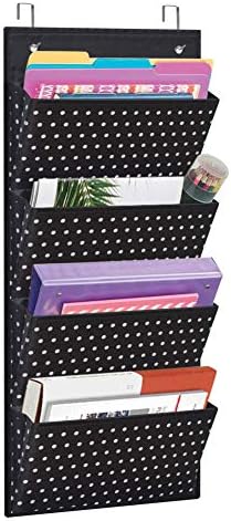 Amazon.com: Eamay 4 Pocket White Dots Wall Mount/Over Door File Hanging ...
