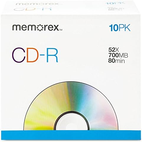 Amazon.com: Memorex 700MB 52x CD-R (paquete de 10) : Electrónica