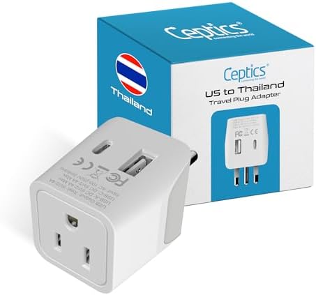 Amazon.com: Thailand Power Adapter, Thailand Plug Adapter with 3 ...