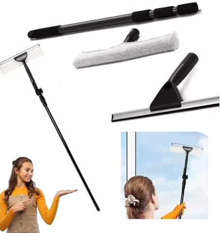 3.5M Heavy Duty Telescopic Window Cleaner Kit with Soft Head Squeegee ...