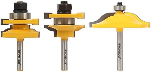 Yonico 12335 3 Bit Raised Panel Cabinet Door Router Bit Set, Ogee Rail ...