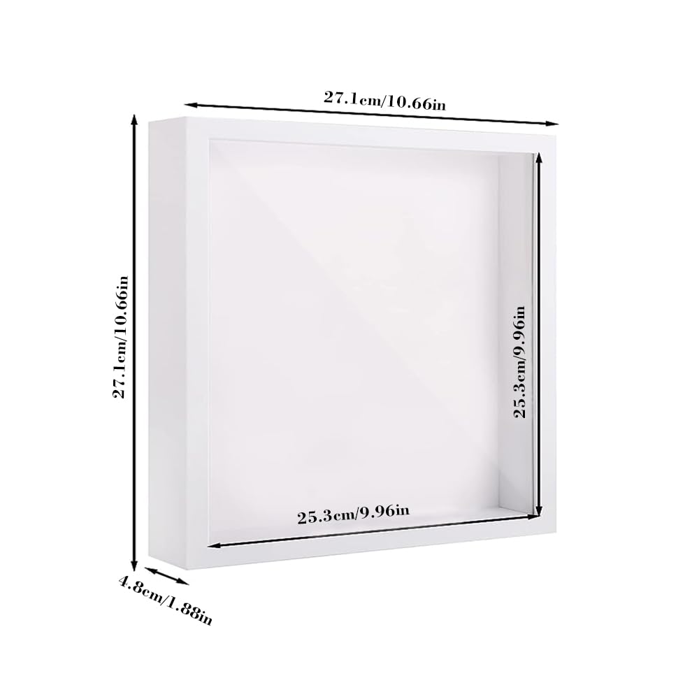 Wooden Box YZDZSW 3D Shadow Box, 25x25cm Wooden Deep Box Square Photo ...