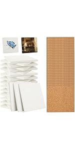 Amazon.com: AKOLAFE 25 Sets Sublimation Coasters Blanks with Cork Back ...