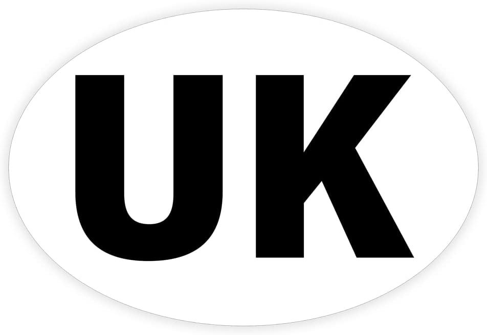 Packwith Pack of 1 Oval UK Car Stickers for Europe (180 x 133 mm) Self ...
