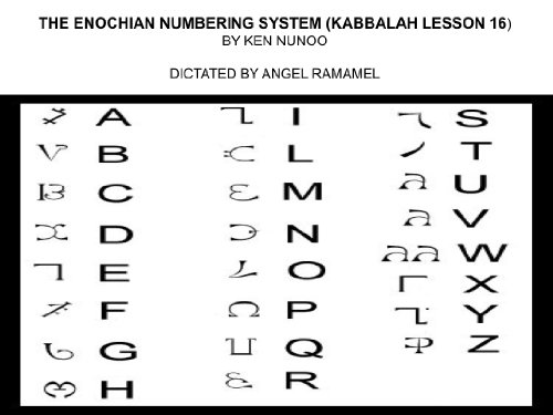 HOW TO WRITE THE ENOCHIAN NUMBERS (KABBALAH LESSON 16) eBook : Nunoo ...