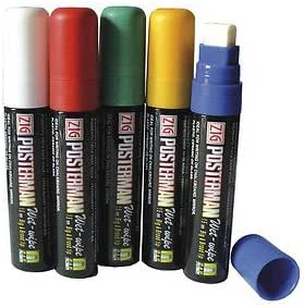 Amazon.com: Zig Posterman Assorted Colour 15mm Chisel Tip Chalk Board ...