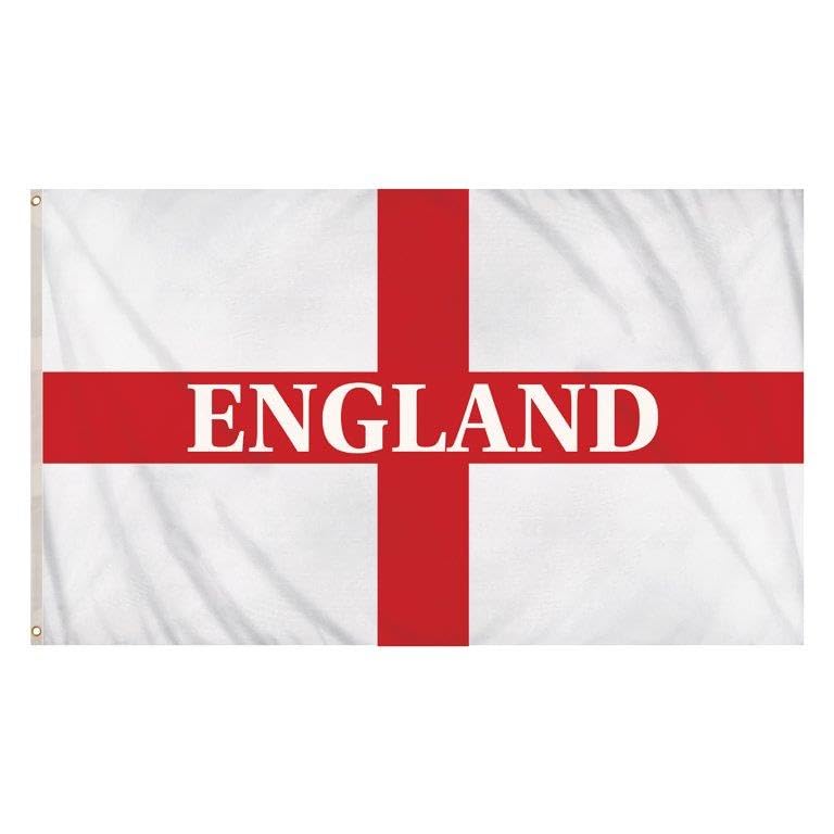 St George's Cross Flag with England (5ft x 3ft) Polyester Double ...