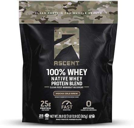 Amazon.com: Ascent 100% Whey Protein Powder - Post Workout Whey Protein ...