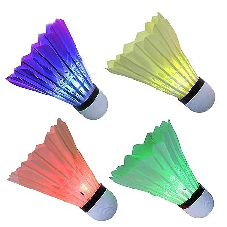 Buy LED Shuttlecocks, 4 Pack Badminton Shuttlecocks Lighting for Dark ...
