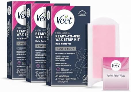Amazon.com : VEET Ready-To-Use Waxing Kit For Women, Wax Strips For ...