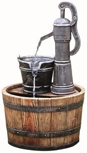 Hamac Pump on Wooden Barrel Solar Powered Water Feature : Amazon.co.uk ...