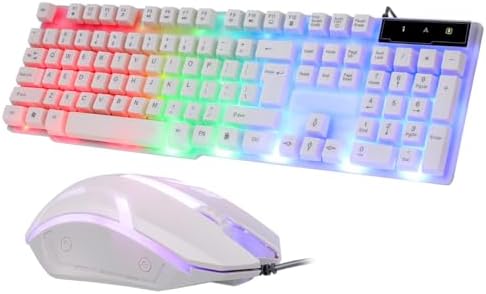 NUOBESTY Backlit USB Gaming Keyboard and Mouse Set Wired Computer ...