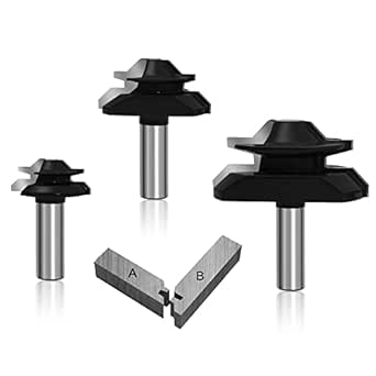 TAIWAIN Router Bit 1/2 Inch Shank 3PCS, Tongue and Groove Edging Router ...