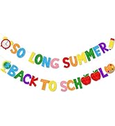 Amazon.com: Back To School Decorations Banner, So Long Summer Back To ...