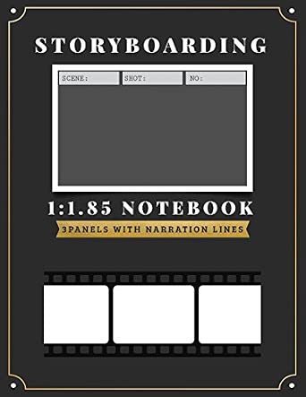 Amazon.com: Storyboarding Notebook 1:1.85 3Panels with Narration Lines ...