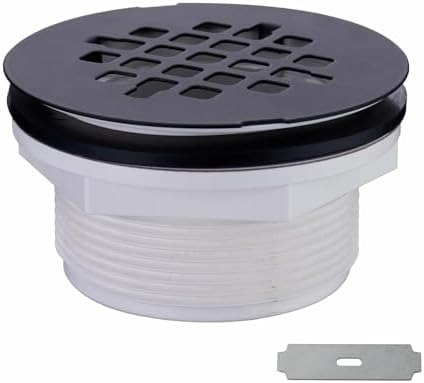 Black Shower Drain No Caulk PVC Compression Hidrop Shower Drain Kit ...