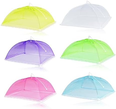NEPAK 6Pcs Food Covers Mesh Pop Up, 17"x17" Food Tents Food Net Cover ...