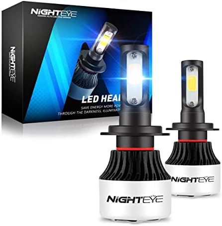 NIGHTEYE Automotive LED H7 Led Headlight Bulbs, 12V 72W 9000Lumens ...