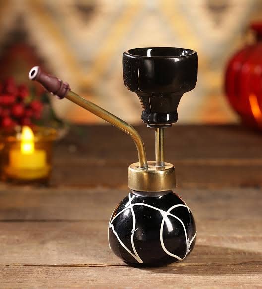 HOMESTRI Black Pocket Glass Hookah Complete Hookah in Small (Size=6 ...
