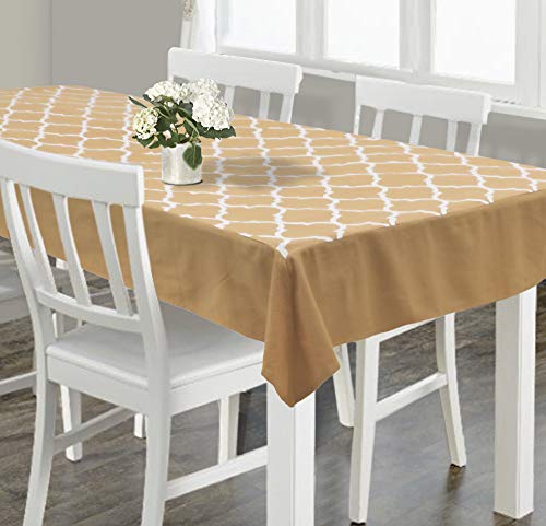 Buy Dekor World Cotton Printed Beige Ogee Collection Square Table Cover ...