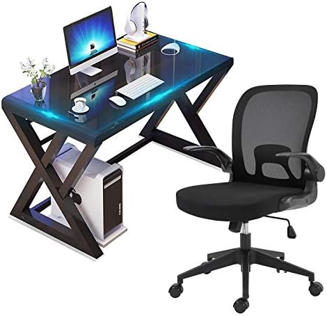 Amazon.com: Yaheetech Home Office Modern Desk and Chair Set Computer ...