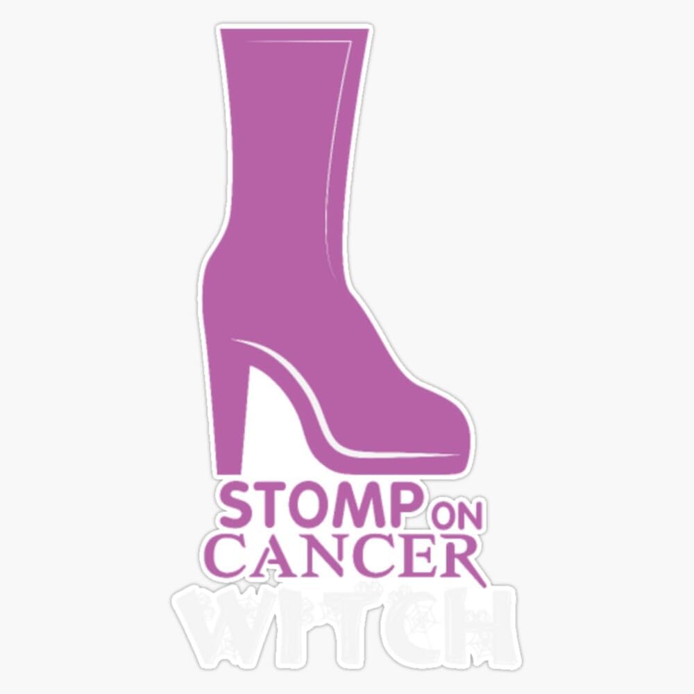 Amazon.com: Stomp On Cancer Witch Breast Cancer Awareness Sticker Vinyl ...