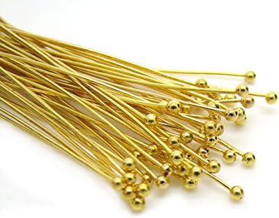 Amazon.com: Gold Solid Brass Head Ball pins for Jewelry Making, Crafts ...