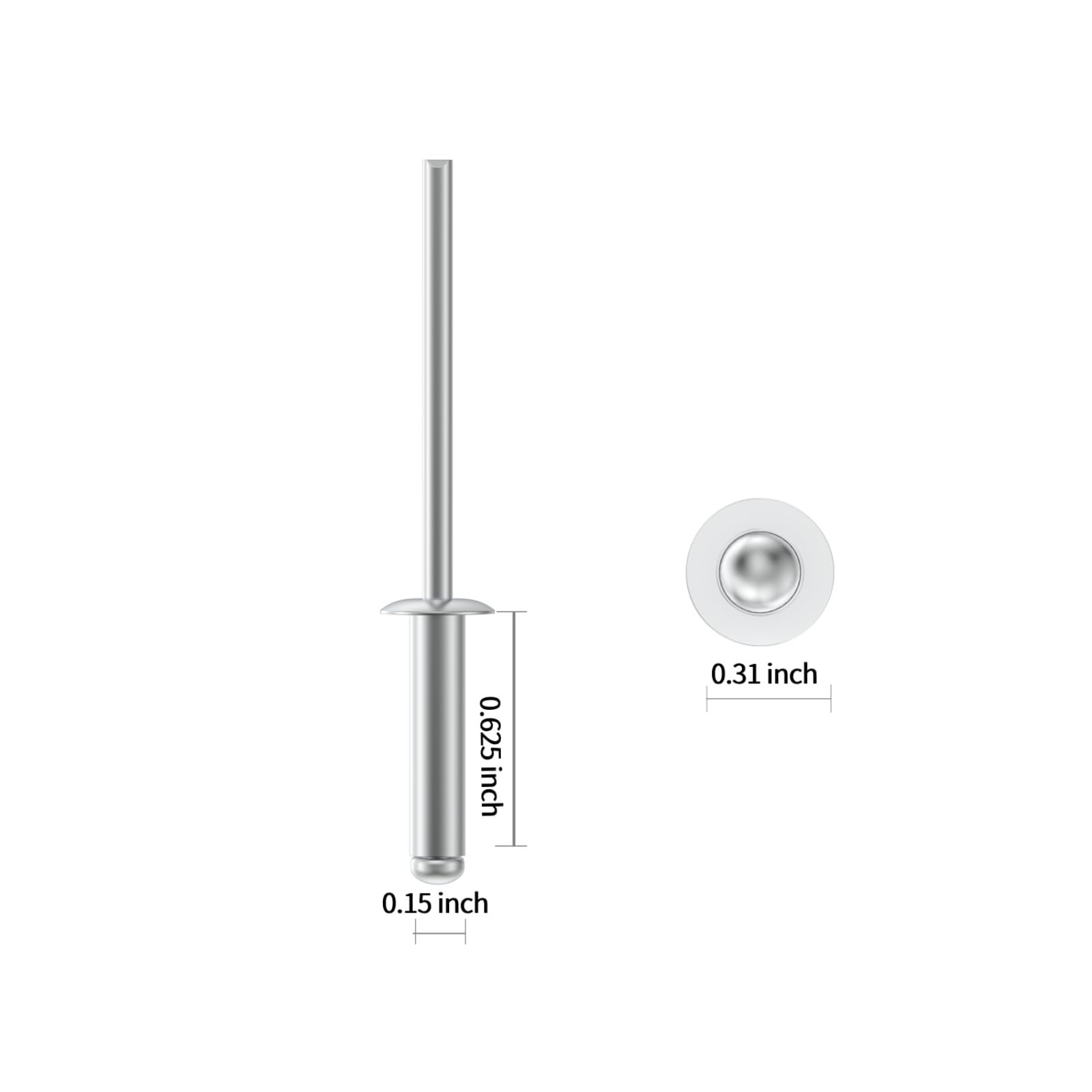 Snapklik.com : VGBUY 145pcs 5/32" X 5/8" Aluminum Blind Rivets, 4 X ...