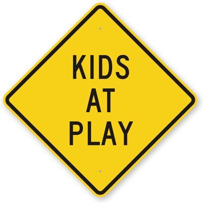 Amazon.com: SmartSign 12 x 12 inch “Kids at Play” Metal Sign, 63 mil ...