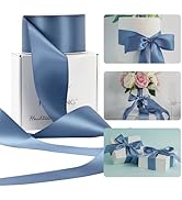 Amazon.com: HUIHUANG Dusty Blue Organza Ribbon 3 inch Blue Shimmer ...