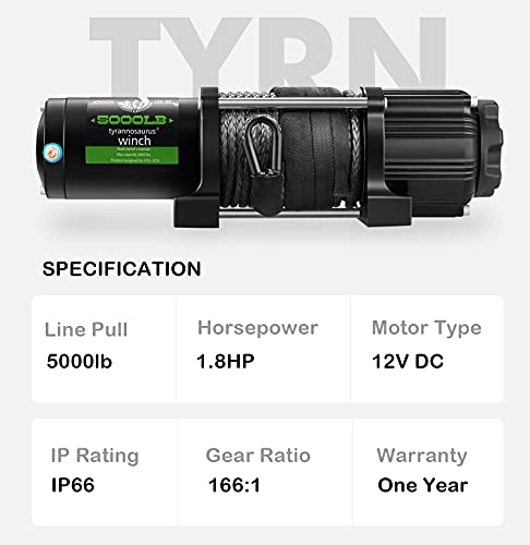 Tyrannosaurus 5000 lb. ATV/UTV Electric Synthetic Winch Kit - The Best ...
