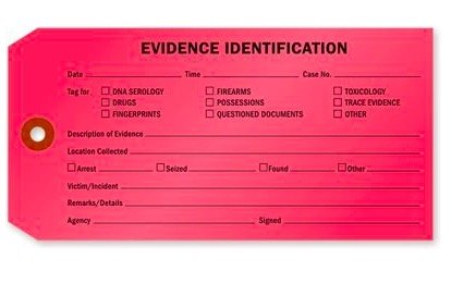 Amazon.com : Evidence Identification Tag, 25 Tags/Pack, 6.25" x 3.125 ...