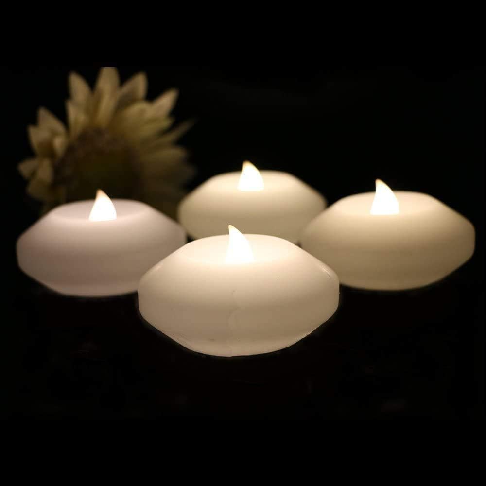 ARDUX LED Floating Candles, 3-inch Wax Waterproof Candle Tealight Night ...