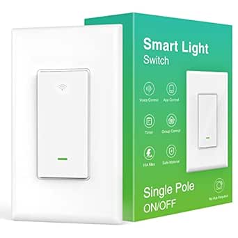 GHome Smart Switch, 2.4Ghz Wi-Fi Light Switch Compatible with Alexa ...
