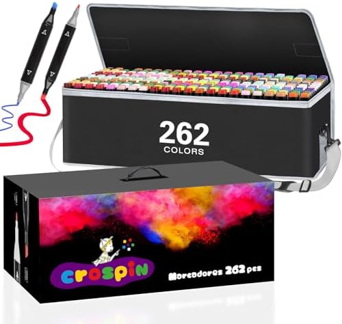CROSPIN Plumones Doble Punta Pincel 262 Colores, Juego de Marcadores de ...