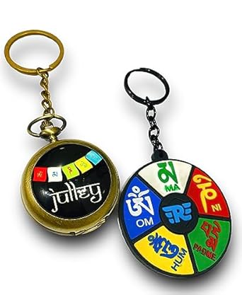 COMBO of Imported Metallic Clock Julley Prayer Keychain and Ladakh ...