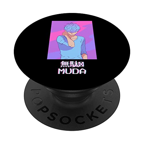 Emo Anime Boy Japanese Vaporwave Aesthetic Muda PopSockets Swappable ...