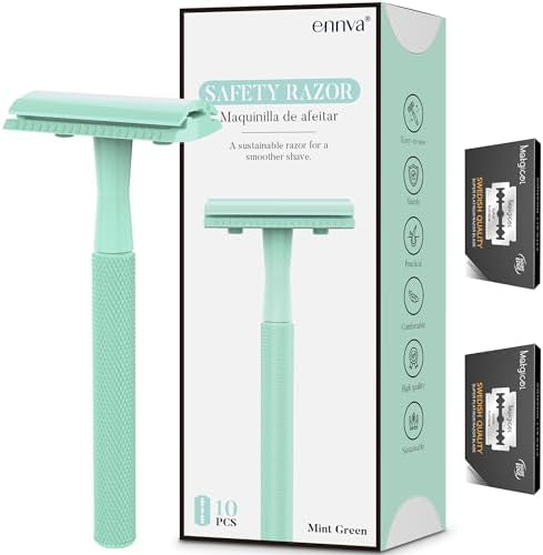 Amazon.com: ENNVA Double Edge Safety Razor, Single Blade Razor with 10 ...