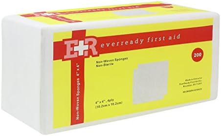 Amazon.com: Ever Ready First Aid Non-Woven Sponges, 4" x 4", 4 Ply ...