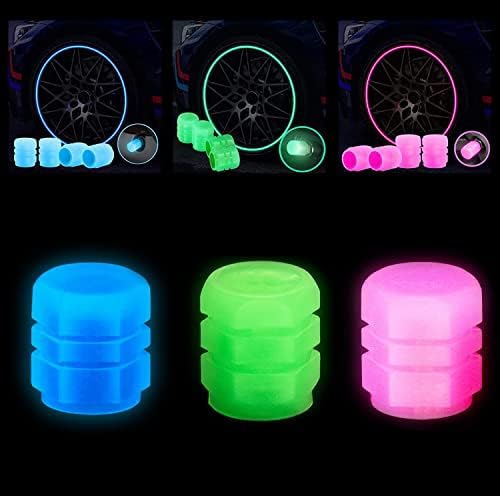 Dust Caps for Car Tyres, 12 PCS Universal Fluorescent Tire Valve Caps ...